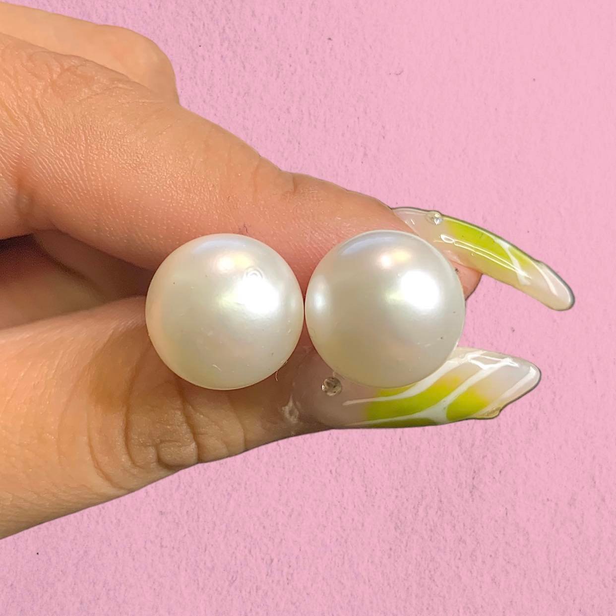 Aros de Perla 14mm Plata 925