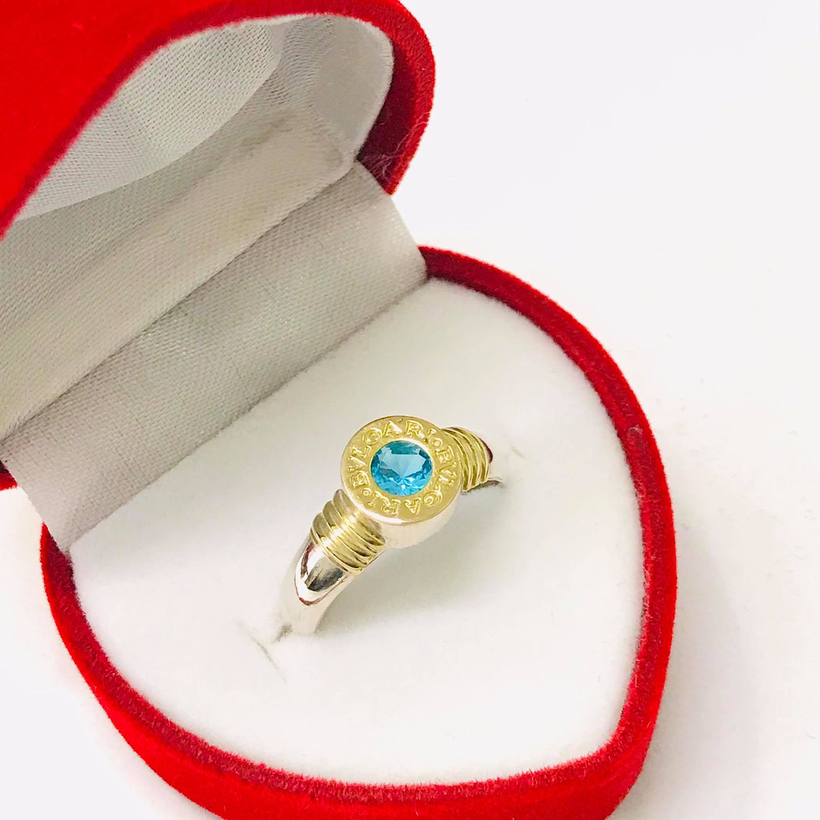 ANILLO BVLG Redondo chico agua de Plata y oro