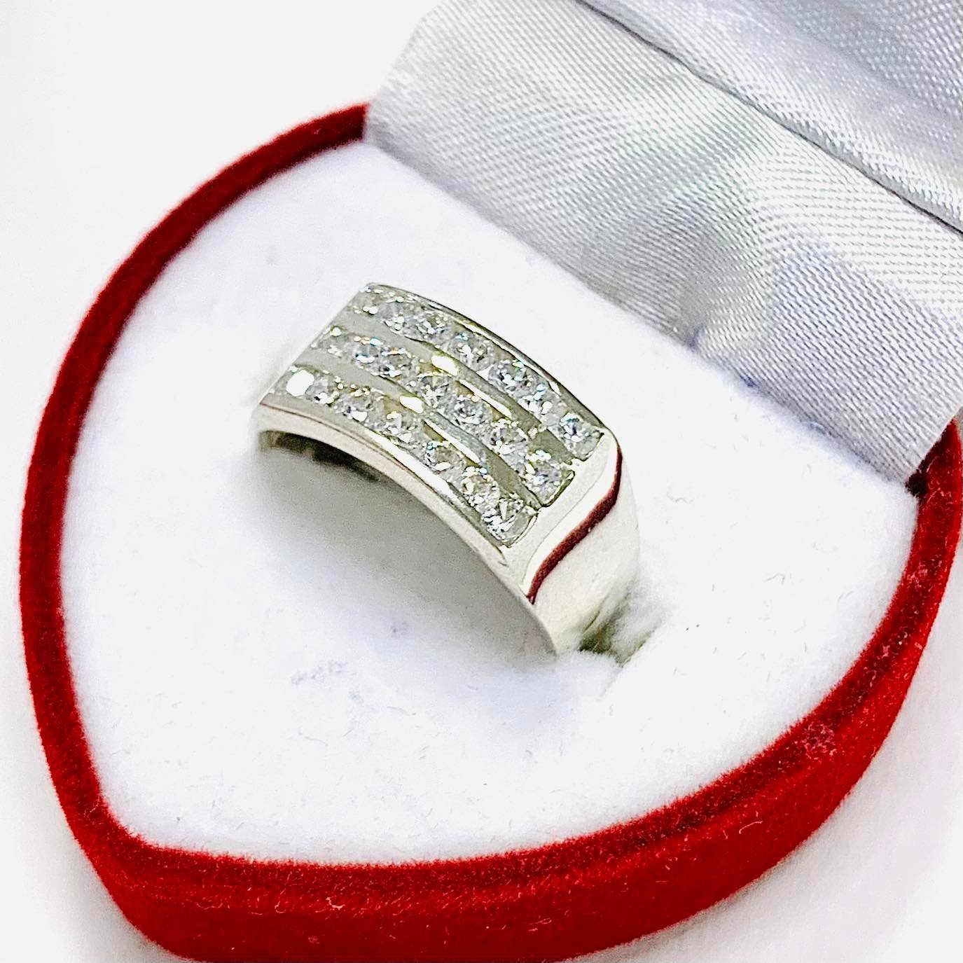 Anillo triple sin fin Blanco de Plata 925