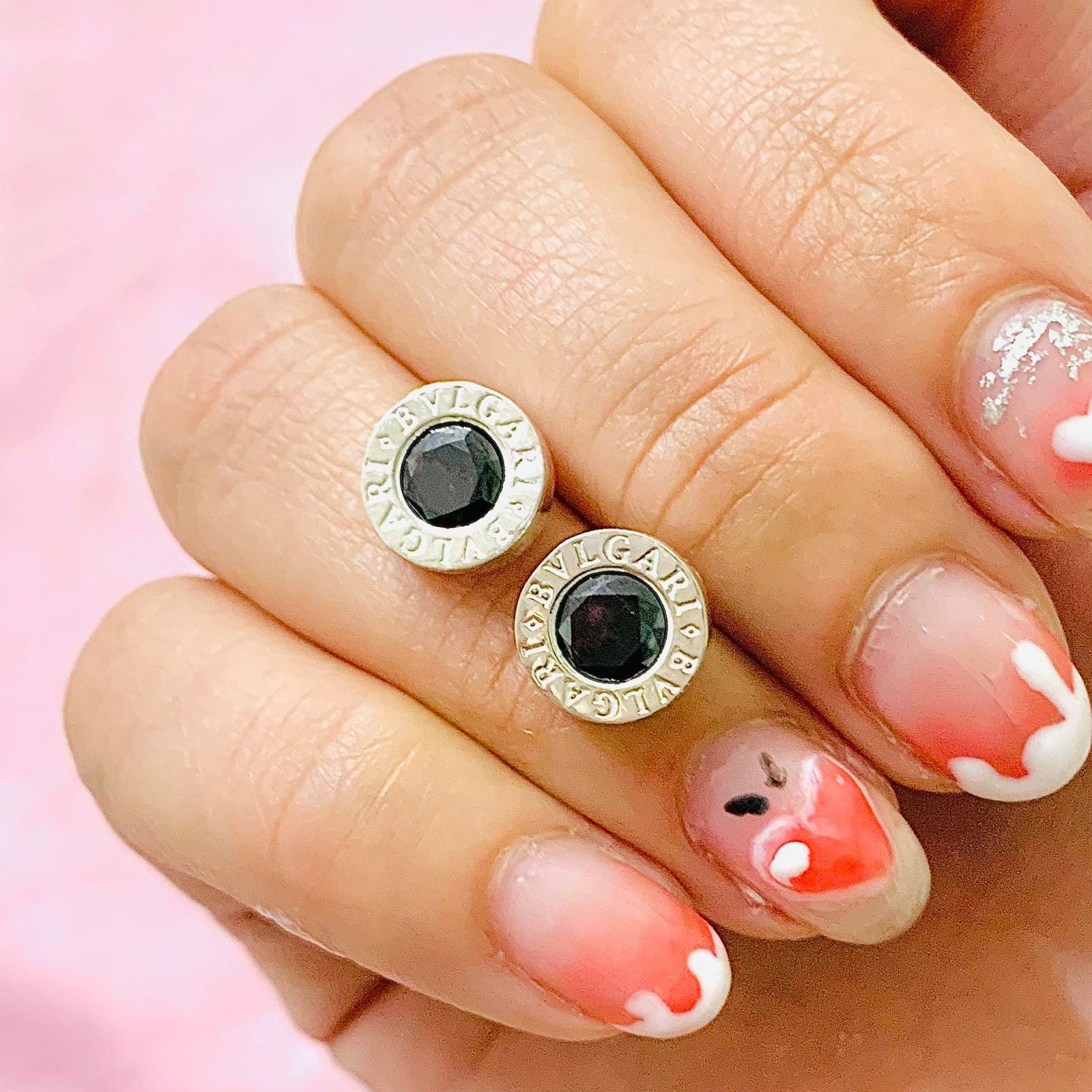 Aros Bvl redondo Grande Negro con rosca de Plata 925