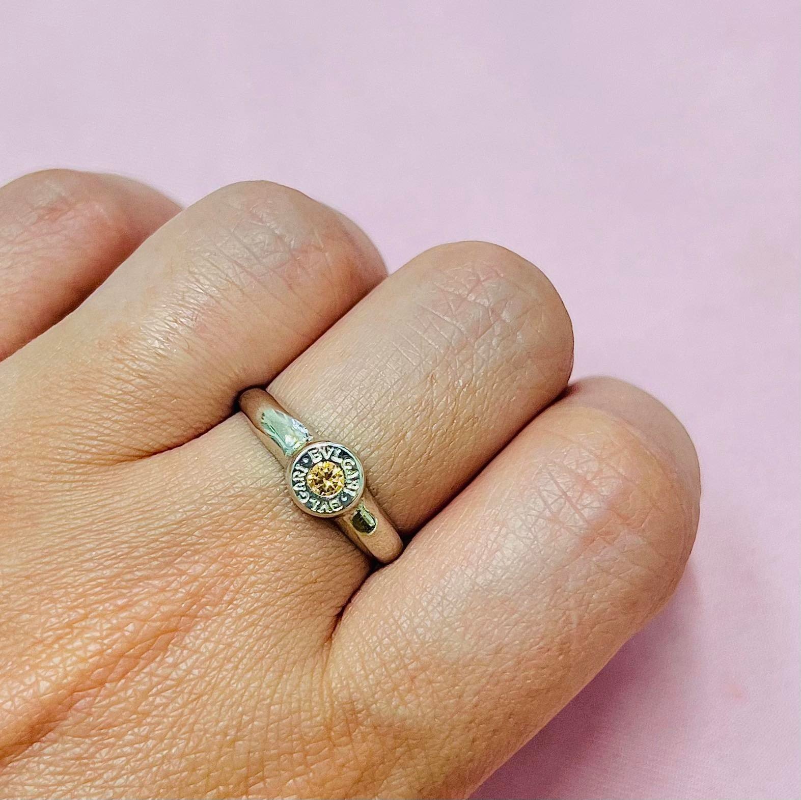 Anillo BVLG mini ambar de Plata 925